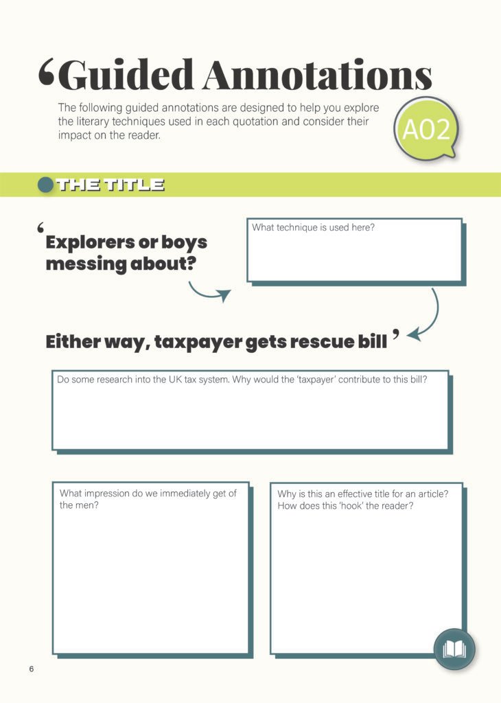 Explorers or boys messing about? | iGCSE English Language Revision Workbook